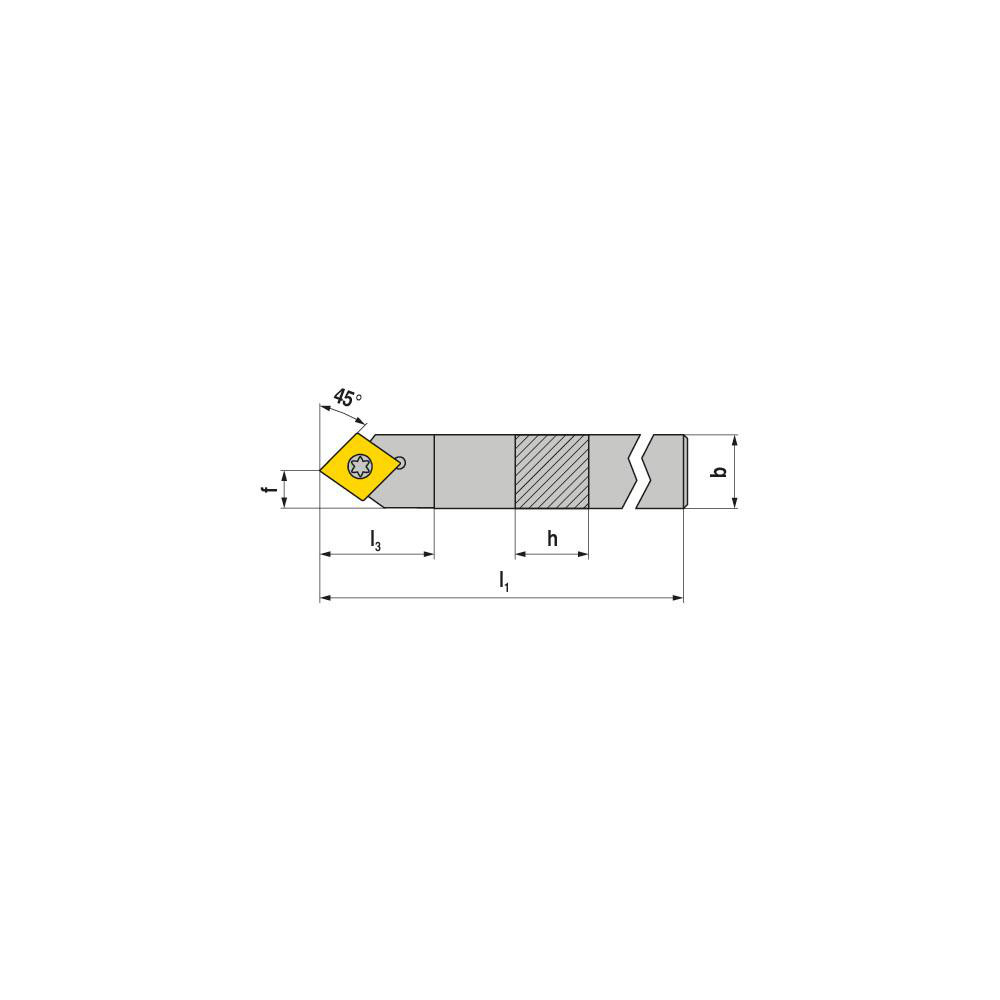 Ceratizit - Indexable Turning Toolholder: SCDCL 1010 M06, 45.000 deg ...