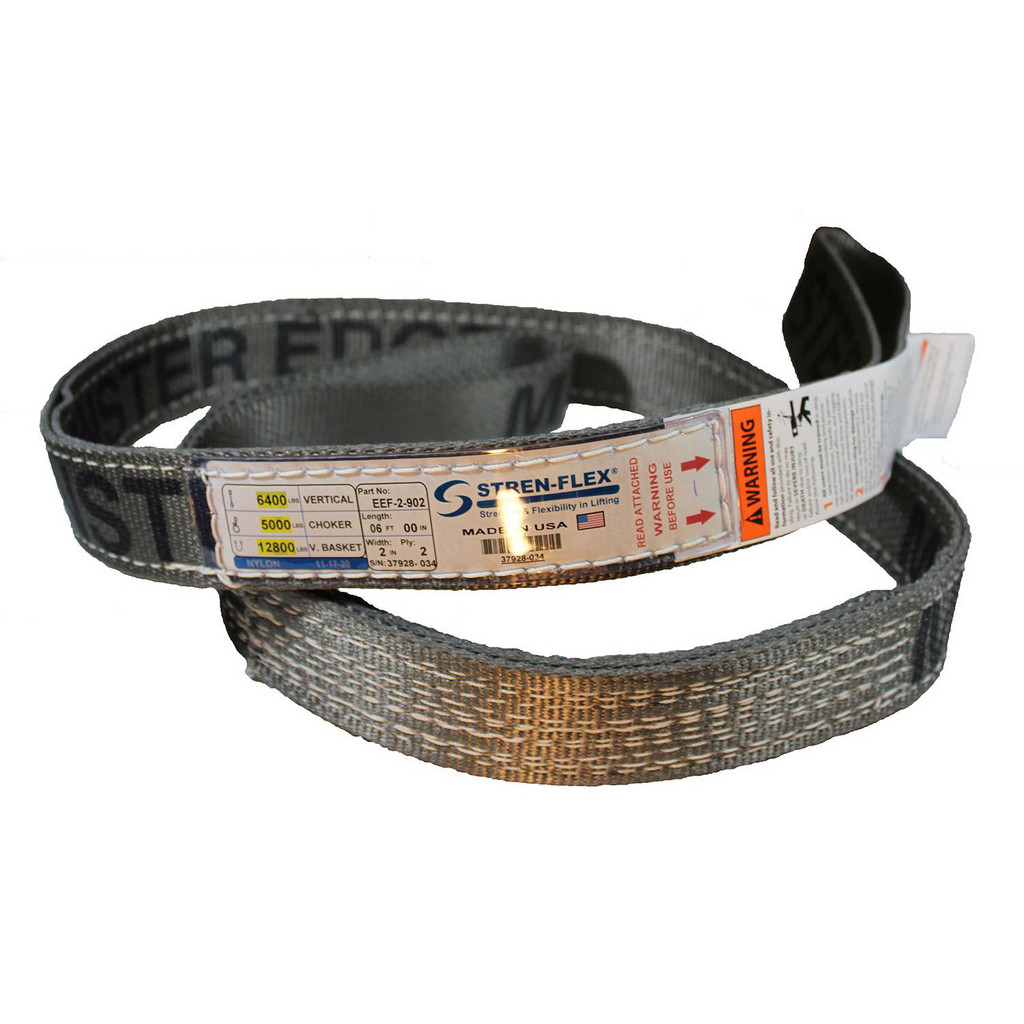 Stren-Flex - Twisted Eye & Eye, Type 4 Web Sling: 16' Long, 2" Wide ...