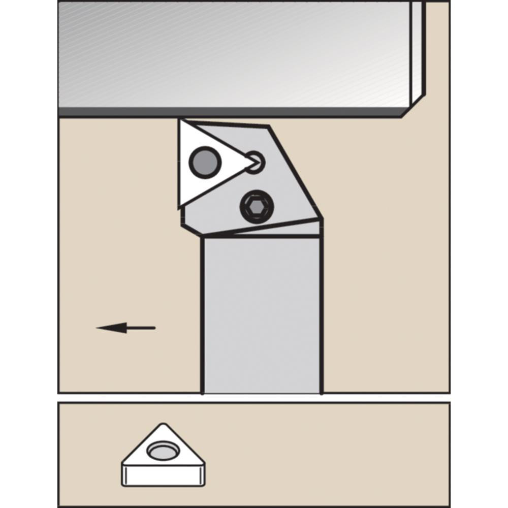 Widia - Indexable Turning Toolholder: PTGNR2525M16, 9.000 deg Lead ...