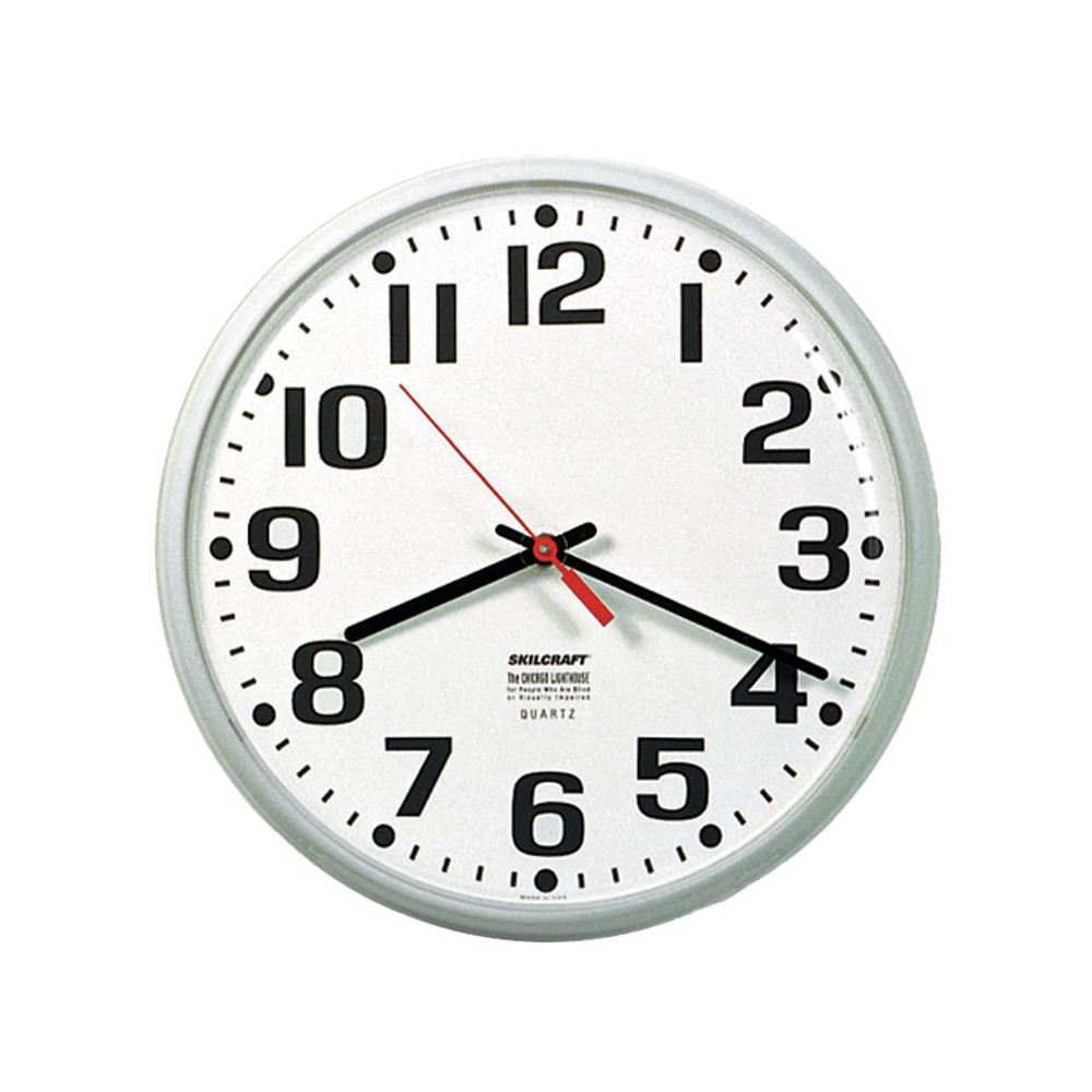 AbilityOne - 12.75 WHITE PLASTIC SLIMLINE WALL CLOCK | MSC Direct