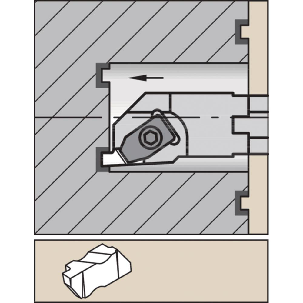 Widia - Indexable Grooving Toolholder: A32VNSL3, Internal, Left Hand ...