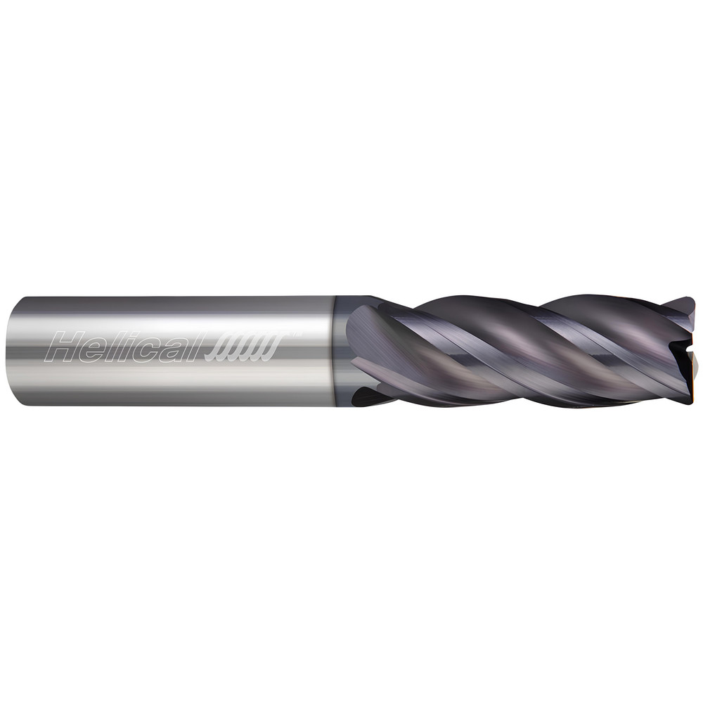 Helical Solutions - Corner Radius End Mill: 1/2" Dia, 1" LOC, 0.0300" Radius, 5 Flute, Solid ...