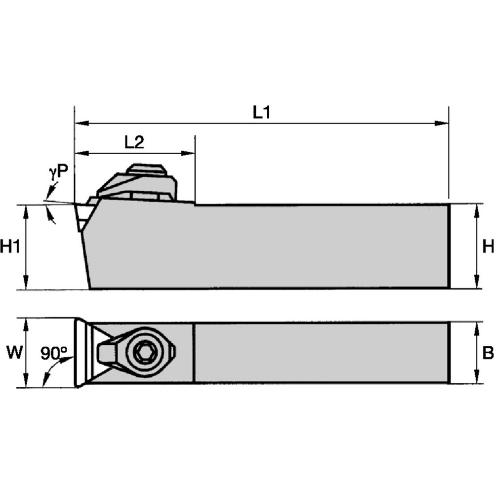 Widia - Indexable Grooving Toolholder: 12191062086, External, Neutral ...