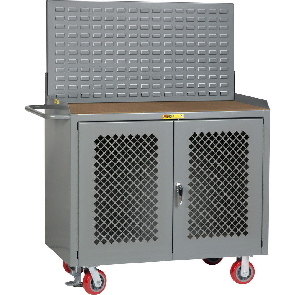 Little Giant® - Mobile Bench Cabinet with Louvered Panel Mobile Work ...