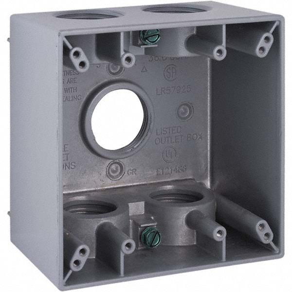 Hubbell-Raco - Electrical Outlet Box: Aluminum, Square, 4-1/2" OAH, 4-1 ...