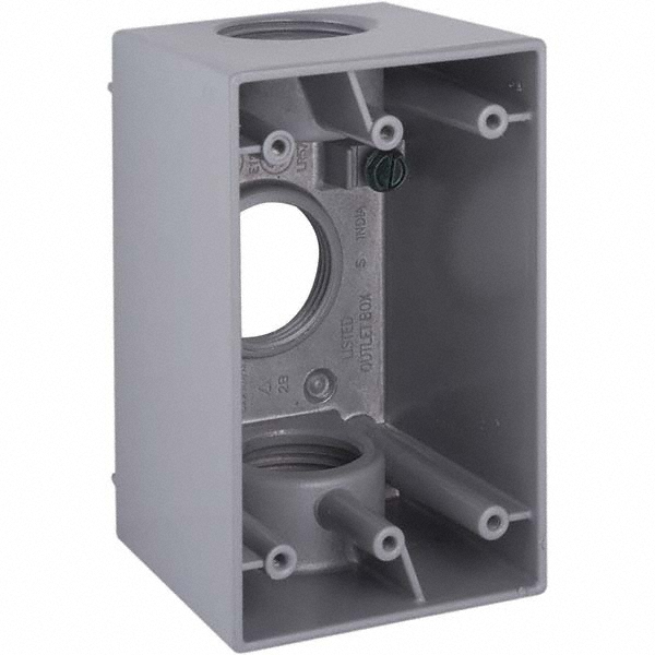 Hubbell-Raco - Electrical Outlet Box: Aluminum, Rectangle, 4.57" OAH, 2 ...
