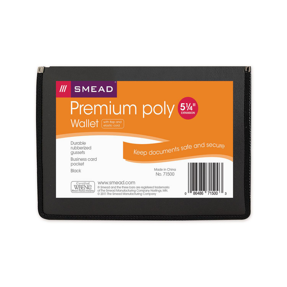 SMEAD - Expanding Wallet: Letter, Black, 1/Pack | MSC Direct