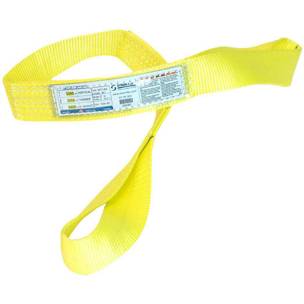 Stren-Flex - Twisted Eye & Eye, Type 4 Web Sling: 6' Long, 2" Wide ...