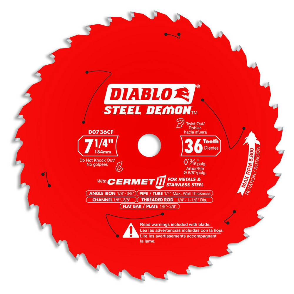 DIABLO - Wet & Dry-Cut Saw Blades: Blade Diameter (Inch): 7-1/4; Blade ...