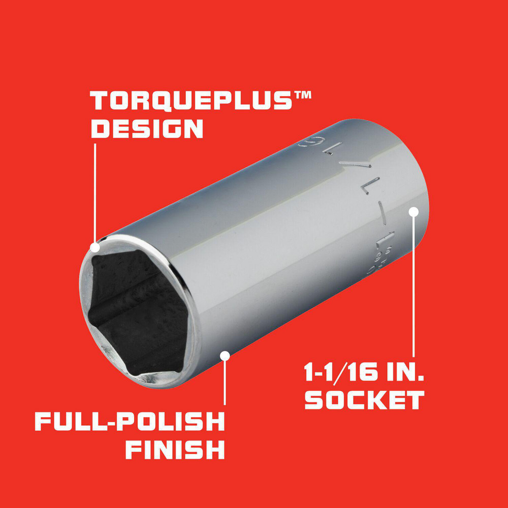 Proto - Deep Hand Socket: 1/2" Drive, 1-1/16" Socket, 6-Point | MSC Direct