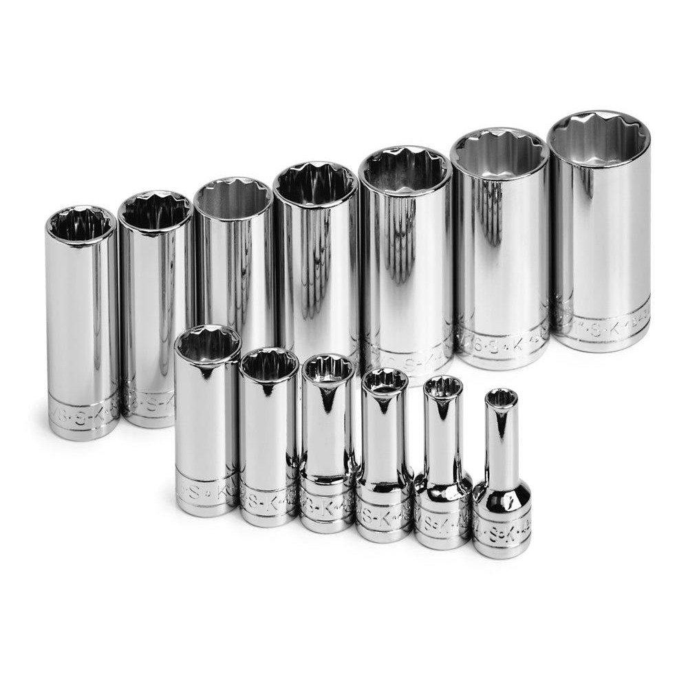 SK - Socket Set: Deep, 13 Pc, 3/8" Drive, 1/4" Min, 1" Max | MSC Direct