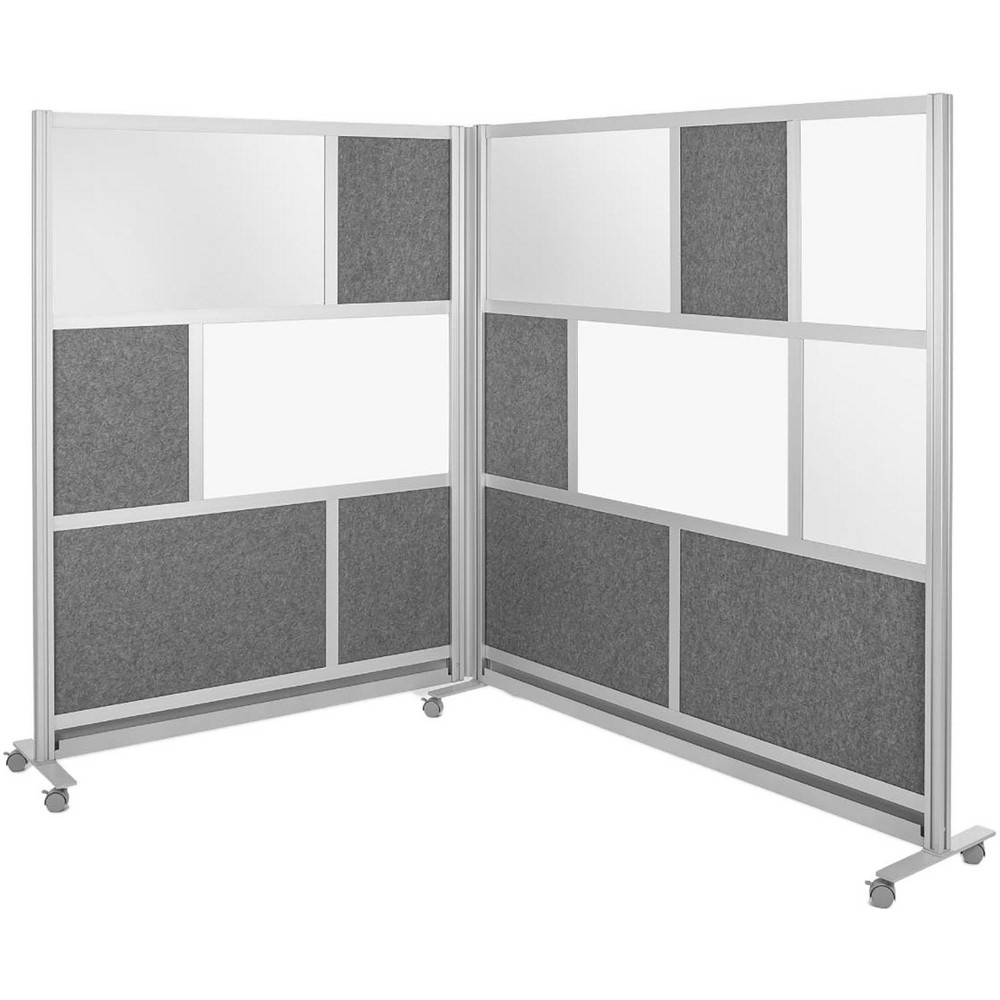 Luxor - Office Cubicle Partitions: Modular Wall, Silver, Gray, Frosted ...