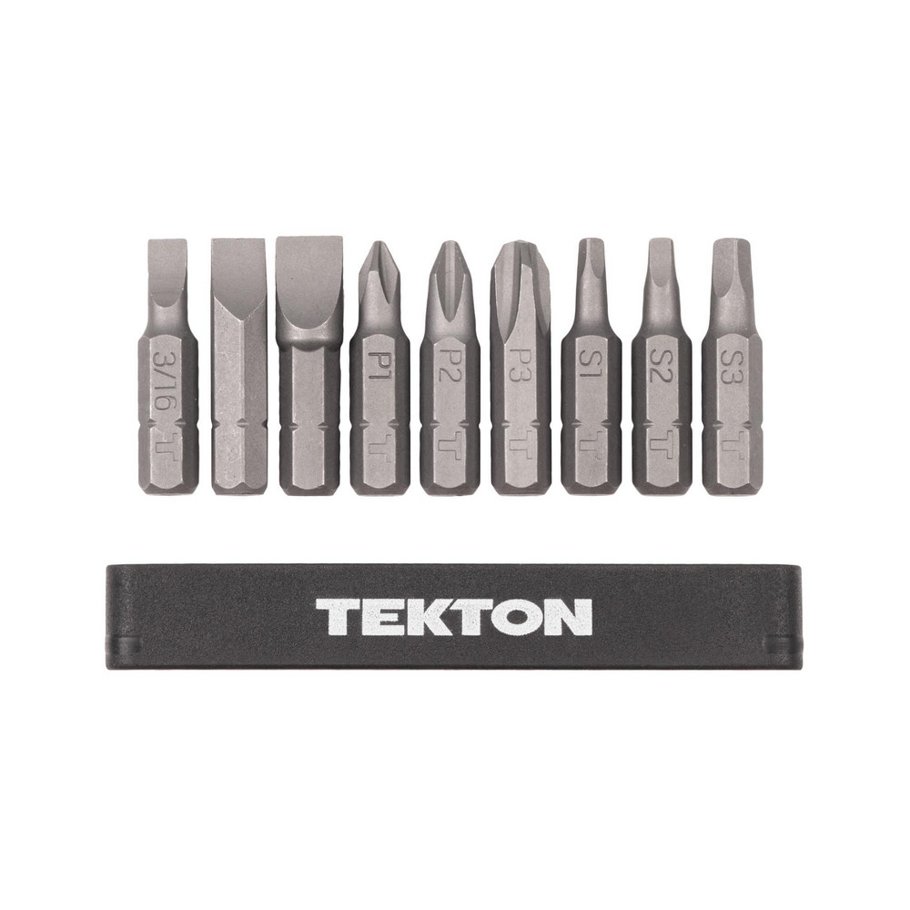 Tekton - 9-pc. 1/4 in. Hex Insert Bit Set (Slotted/Phillips/Square ...