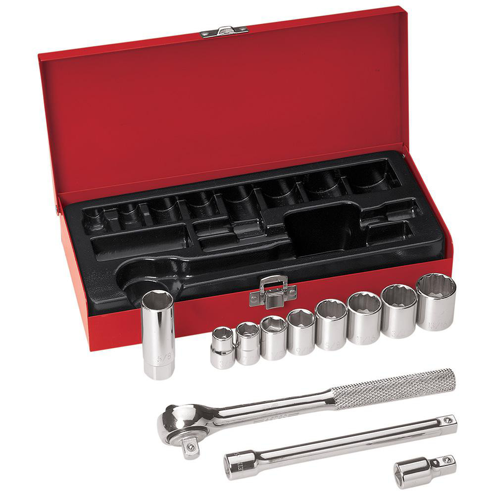 Klein Tools - Socket Set: Standard, 12 Pc, 3/8" Drive | MSC Direct