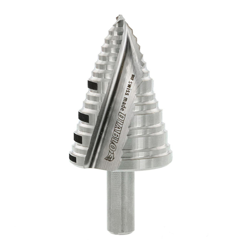 DIABLO - Step Drill Bit: 7/8" Min, 1-3/8" Max, 3/8" Shank Dia, High ...