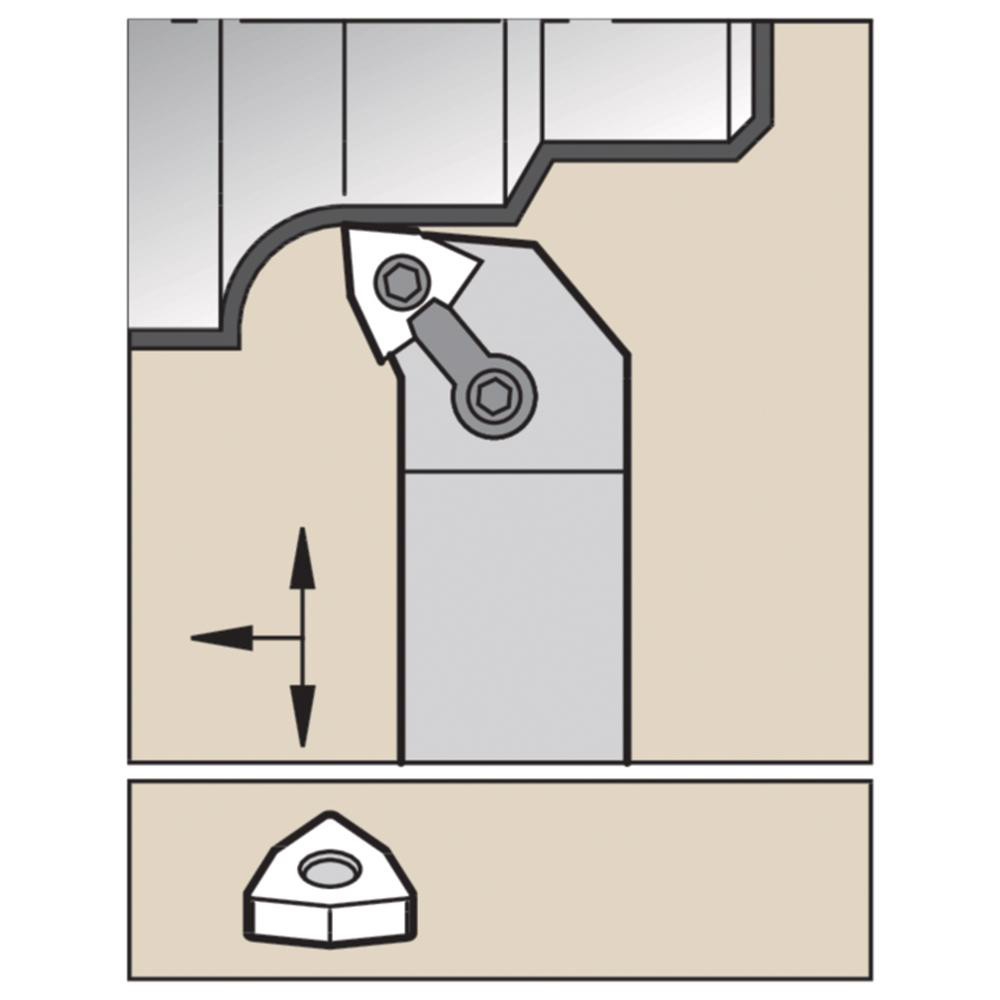 Widia - Indexable Turning Toolholder: MWLNL124B, 95.000 deg Lead Angle ...
