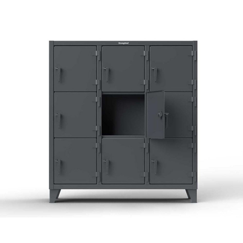 Strong Hold - Horizontal Locker: 62" Wide, 18" Deep, 68" High, Padlock ...