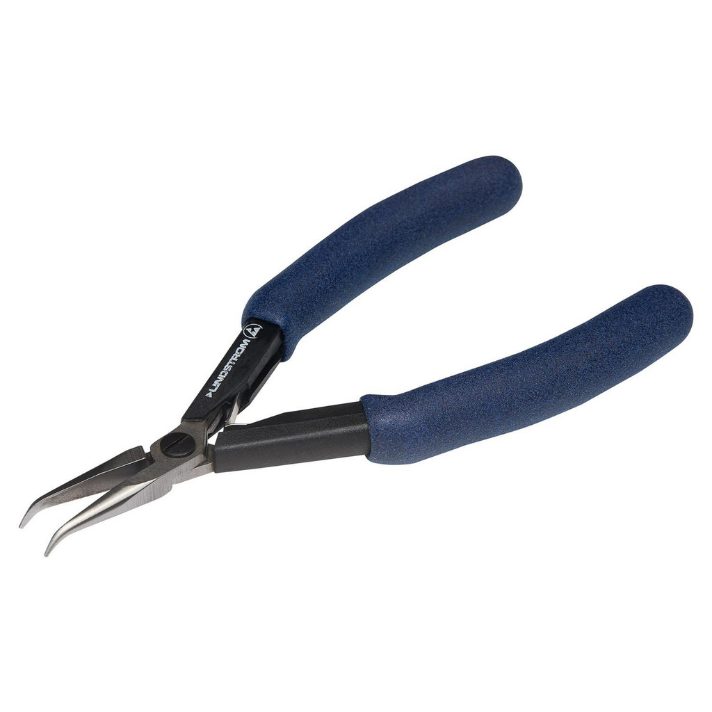Lindstrom Tool - Long Nose Pliers: Pliers Type: Bent Nose; Jaw Texture ...