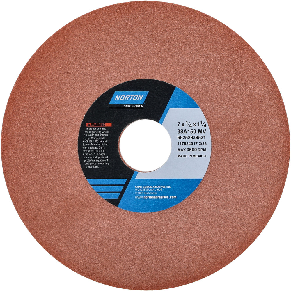 Norton - Surface Grinding Wheel: 7" Dia, 1/4" Thick, 1-1/4" Arbor, 150 ...