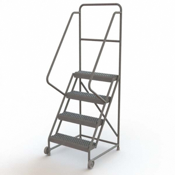 TRI-ARC - Steel Tilt & Roll Rolling Ladder: 450 lb Capacity, 4 Step ...