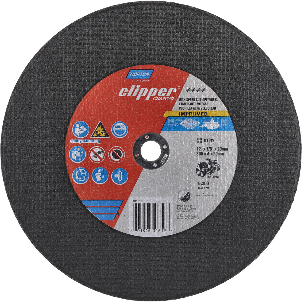 Norton - Cutoff Wheel: Type 1 (01/41), 12" Dia, 1/8" Thick, 20.00 mm ...