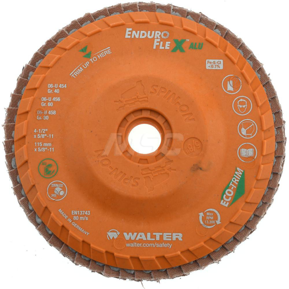 WALTER Surface Technologies - Flap Disc: 4-1/2" Dia, 60 Grit, Zirconia ...