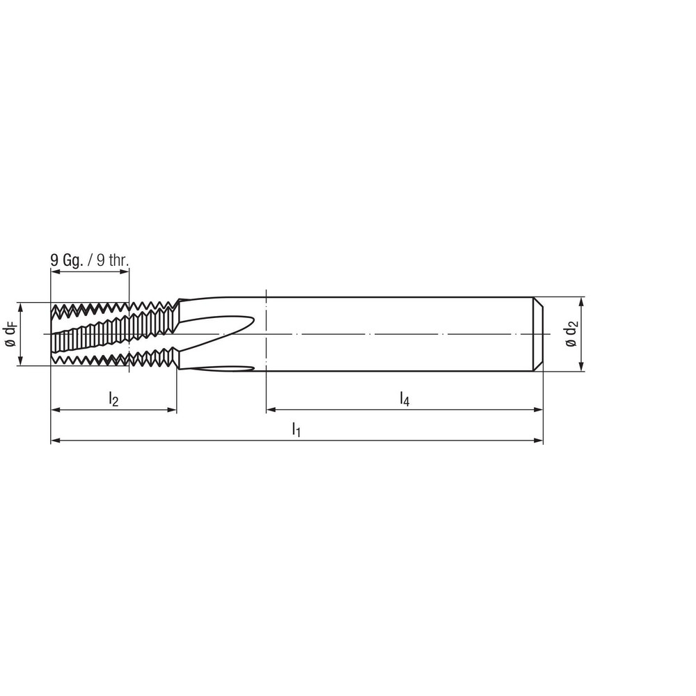 Emuge - Helical Flute Thread Mill: 1/2-143/4-14, 4 Flute, 0.6250" Shank ...