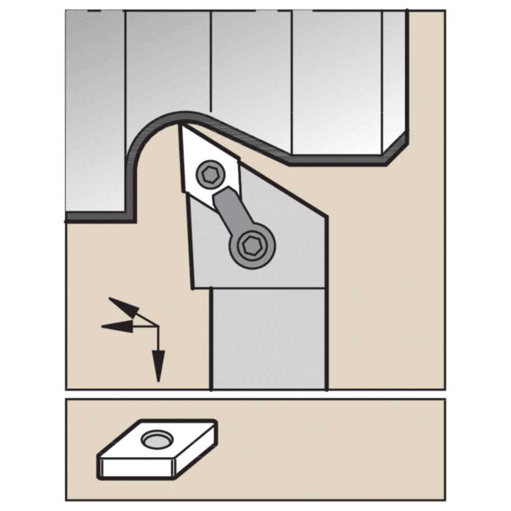 Widia - Indexable Turning Toolholder: 93.000 deg Lead Angle, Clamp ...