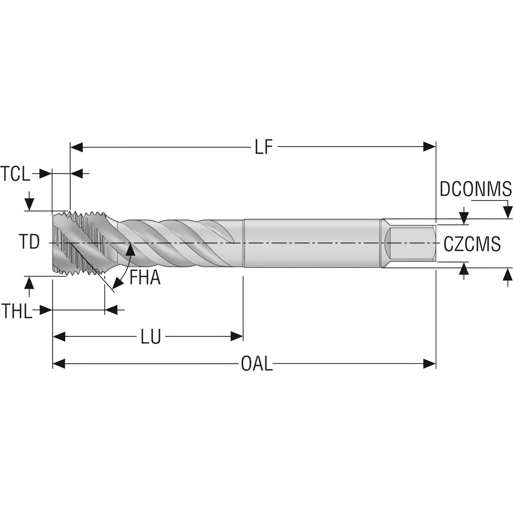 Seco - British Standard Pipe Tap: 3/4-14 G(BSP), Modified Bottoming ...