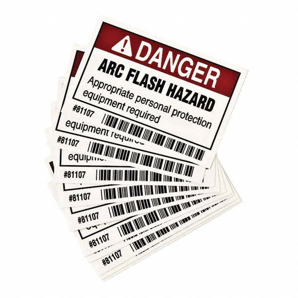 Brady - Label Maker Label: Black & Red on White, Polyester, 10 per Roll ...
