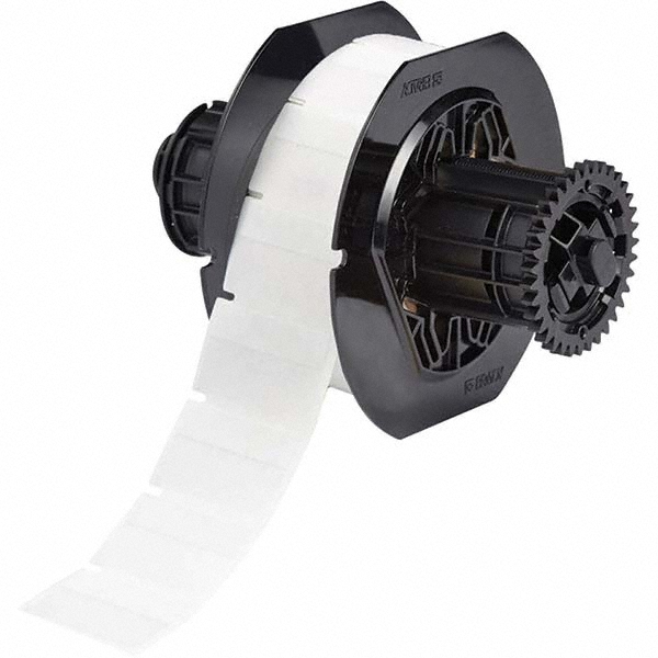 Brady - Label Maker Label: Clear & White, Vinyl, 1-1/2" OAW, 1,250 per ...