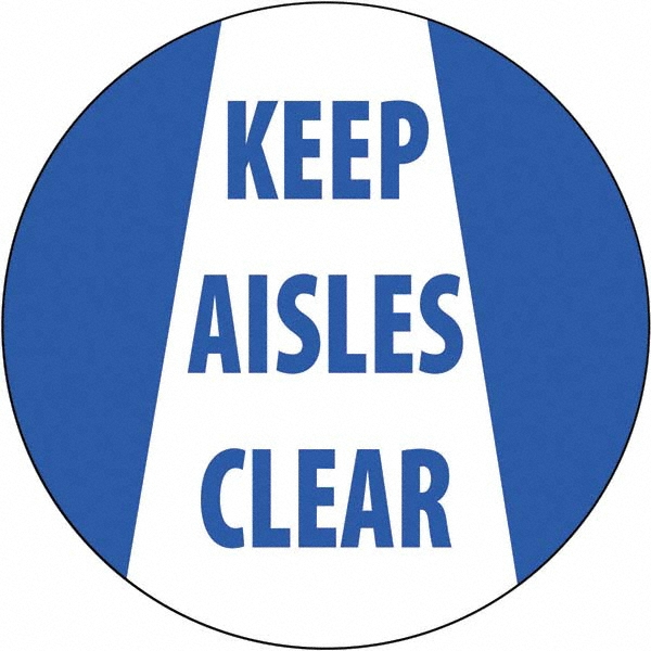 NMC - "Keep Aisles Clear", 2-1/2" Wide x 2-1/2" High, Aluminum Safety ...
