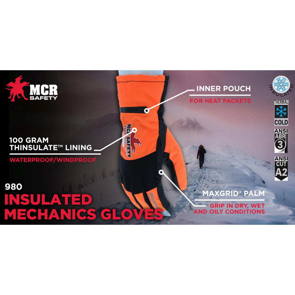MCR Safety - Work Gloves: MCR Safety 980, Size 2X-Large, Thinsulate ...