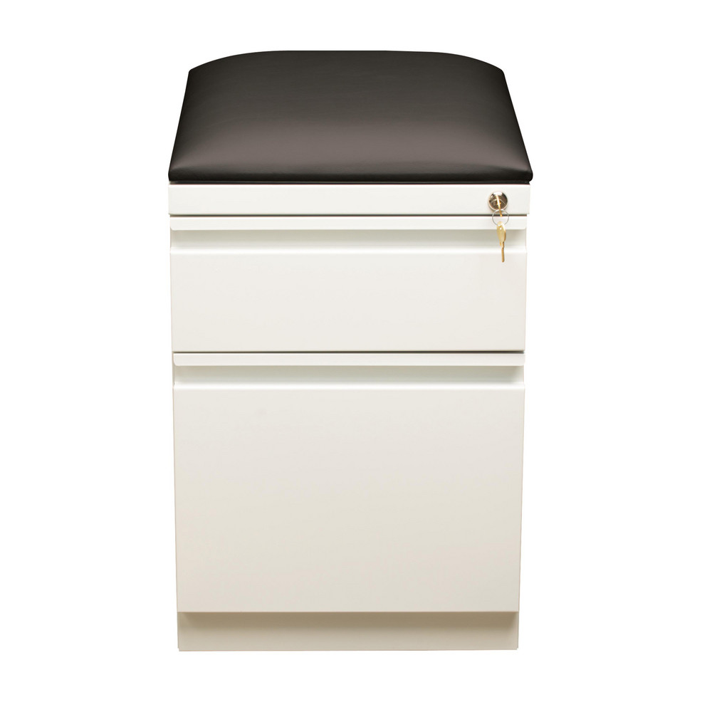Hirsh - Mobile Pedestals File Cabinet: 2 Drawer, Steel, White & Black ...