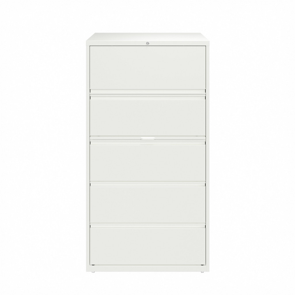 Hirsh - Lateral File Cabinet: 5 Drawer, Steel, White | MSC Direct
