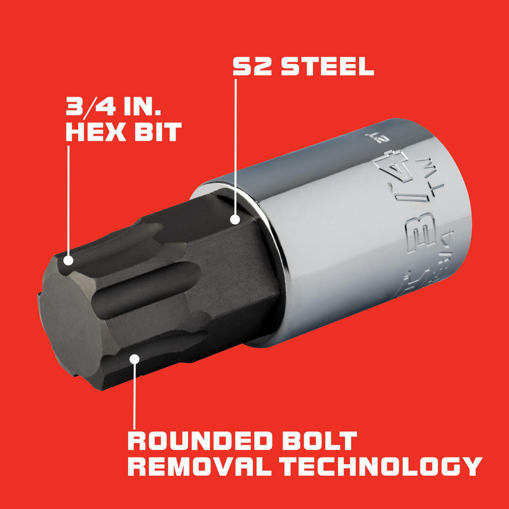 Proto - Hand Hex Bit Socket: 1/2" Drive, 3/4" Hex | MSC Direct