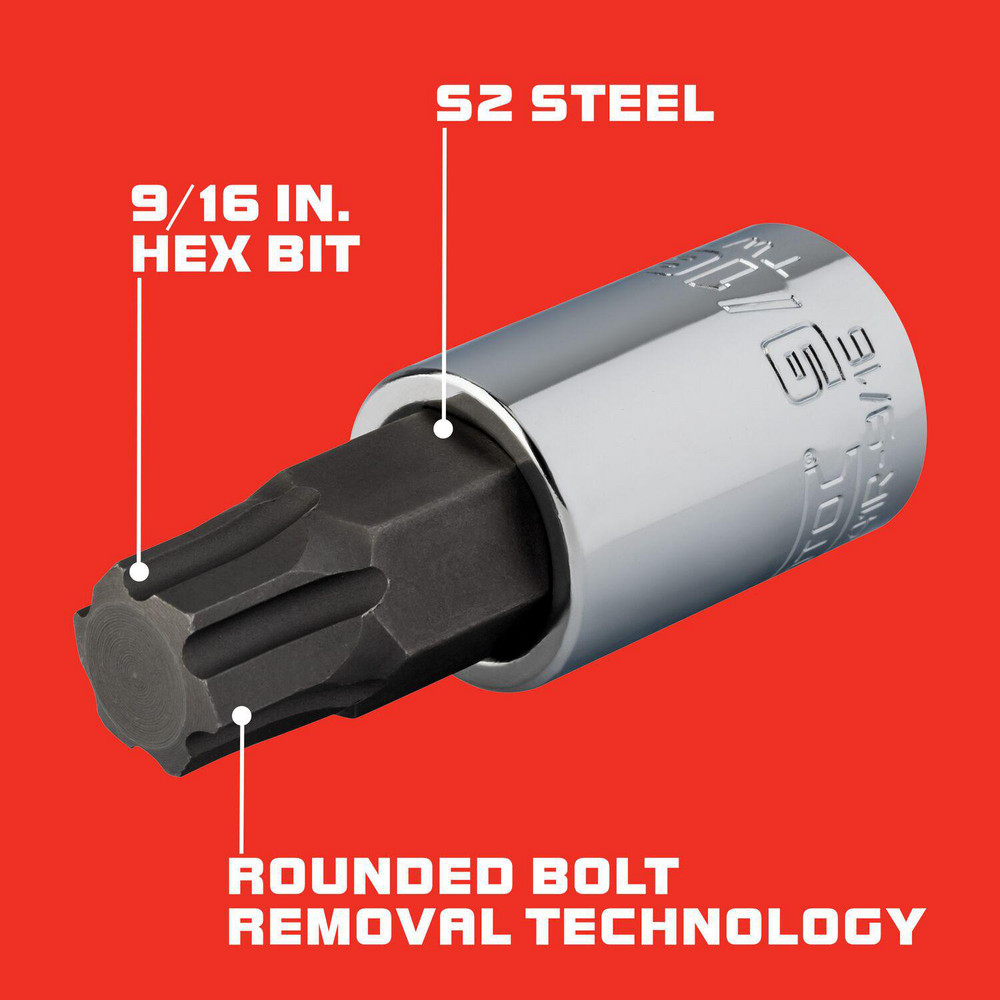 Proto - Hand Hex Bit Socket: 1/2" Drive, 9/16" Hex | MSC Direct