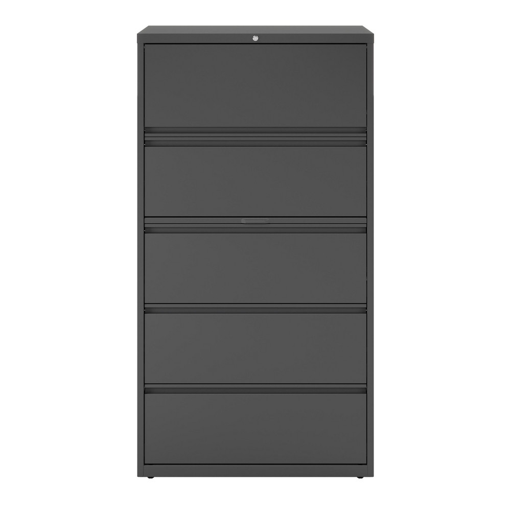 Hirsh - Lateral File Cabinet: 5 Drawer, Steel, Charcoal | MSC Direct