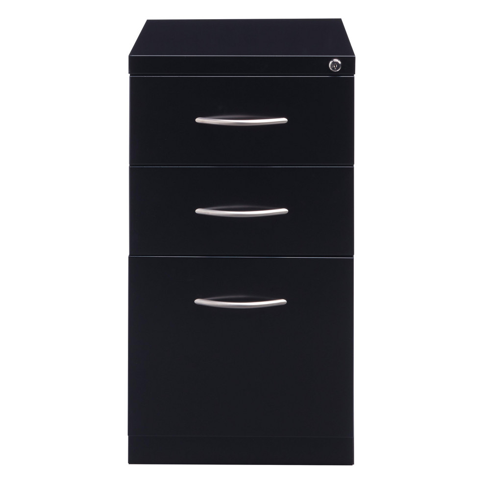 Hirsh - Mobile Pedestals File Cabinet: 3 Drawer, Steel, Black | MSC Direct