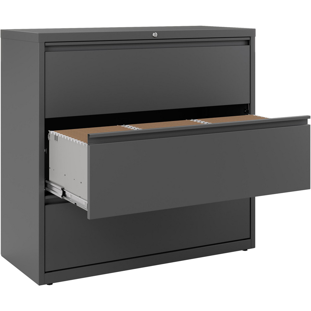 Hirsh - Lateral File Cabinet: 3 Drawer, Steel, Charcoal | MSC Direct