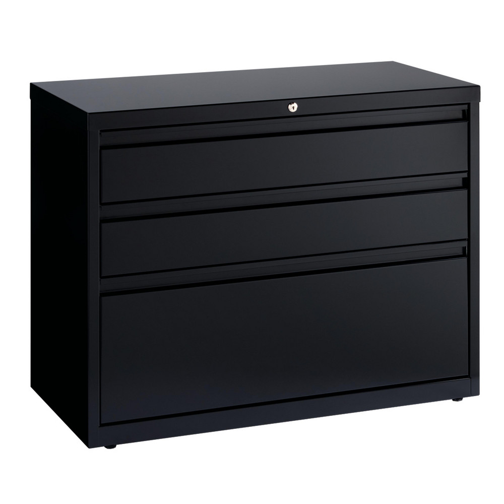 Hirsh - Horizontal File Cabinet: 3 Drawer, Steel, Black | MSC Direct