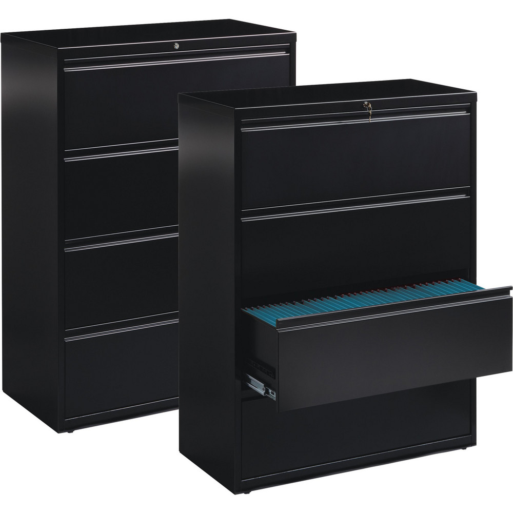 Hirsh - Lateral File Cabinet: 4 Drawer, Steel, Black | MSC Direct