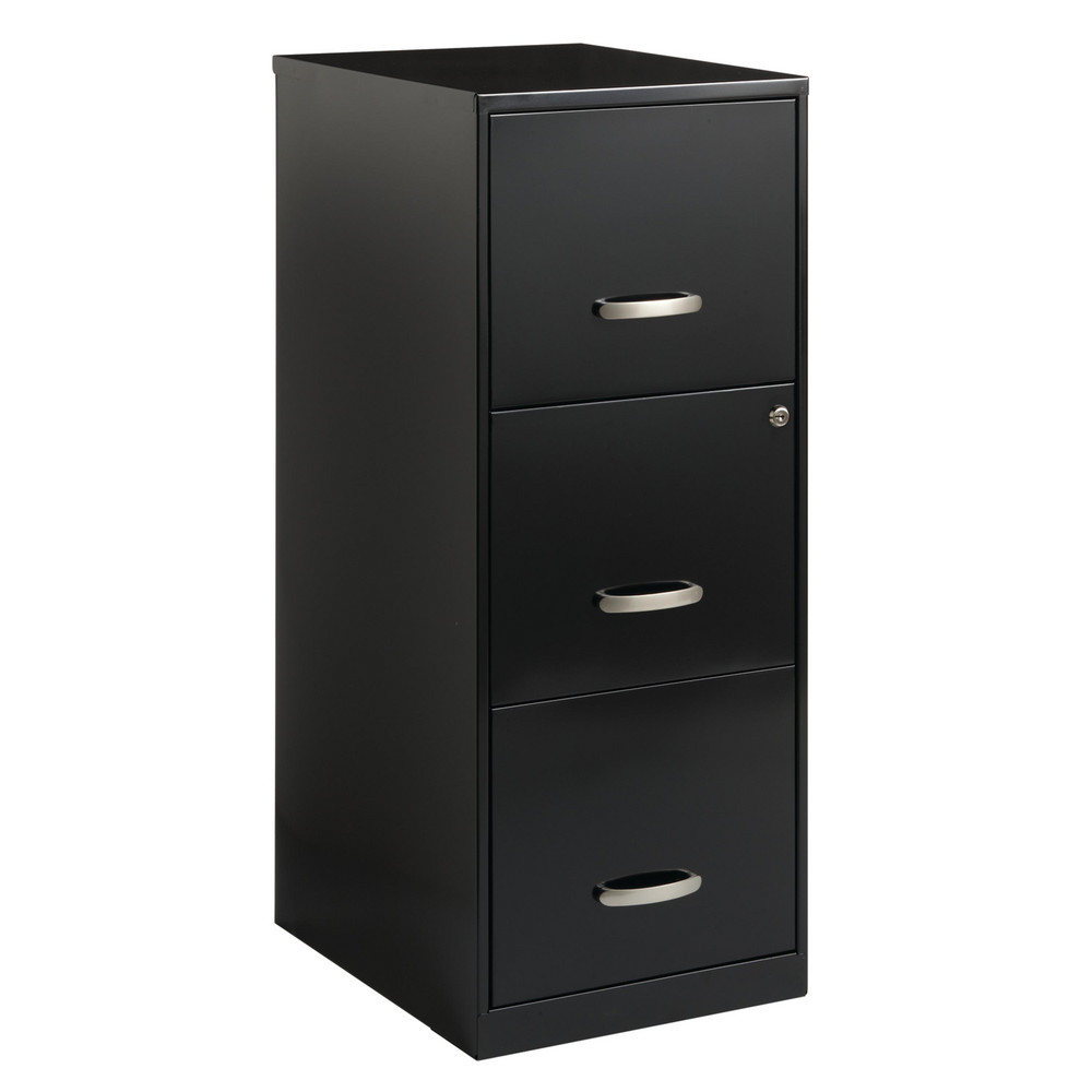 Space Solutions - Vertical File Cabinet: 3 Drawer, Steel, Black | MSC ...