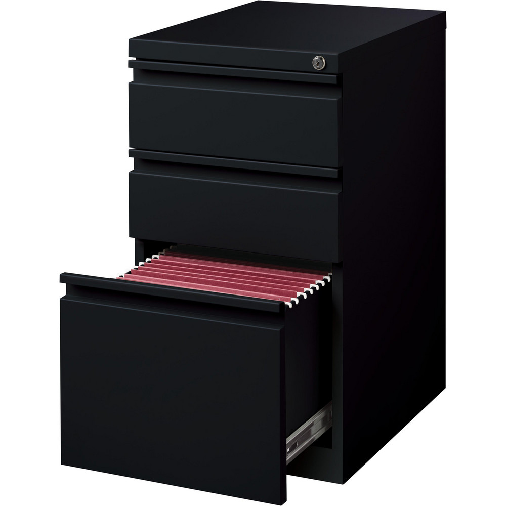 Hirsh - Mobile Pedestals File Cabinet: 3 Drawer, Steel, Black | MSC Direct