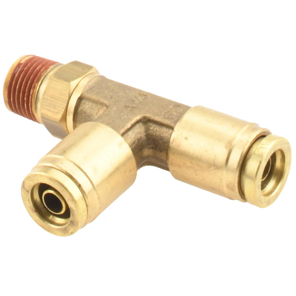 PRO-SOURCE - Push-to-Connect Push-to-Connect x MNPT Fitting: Tee Run Swivel, NPT, 1/4" OD | MSC ...