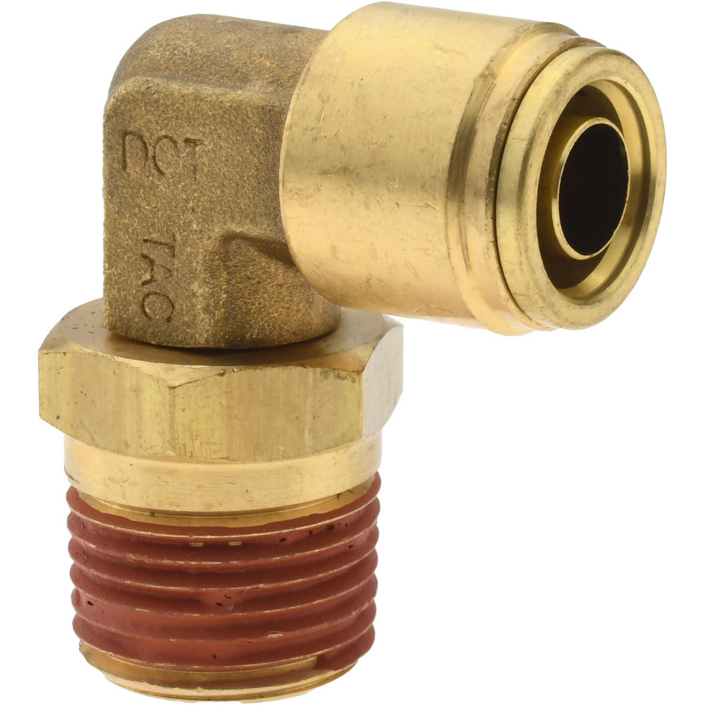 PRO-SOURCE - Push-to-Connect Push-to-Connect x MNPT Fitting: 90 deg Swivel Elbow, NPT, 1/2" OD ...