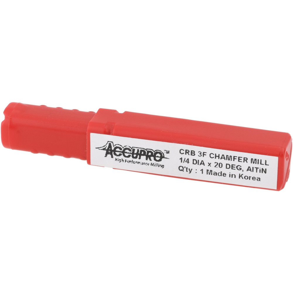Accupro - Chamfer Mill: 1/4" Dia, 1/4" Shank Dia, 40 deg, 3 Flute ...