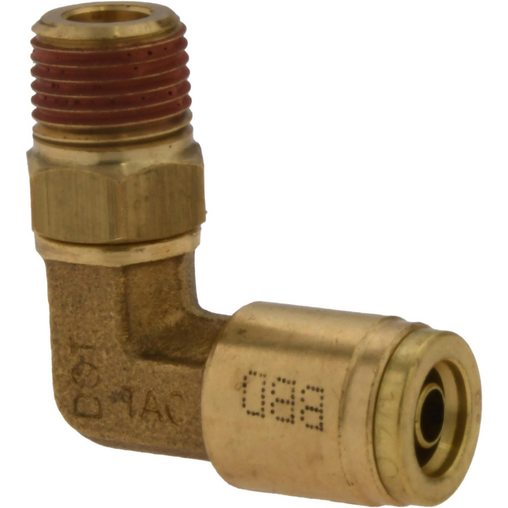 PRO-SOURCE - Push-to-Connect Push-to-Connect x MNPT Fitting: 90 deg Swivel Elbow, NPT, 1/4" OD ...