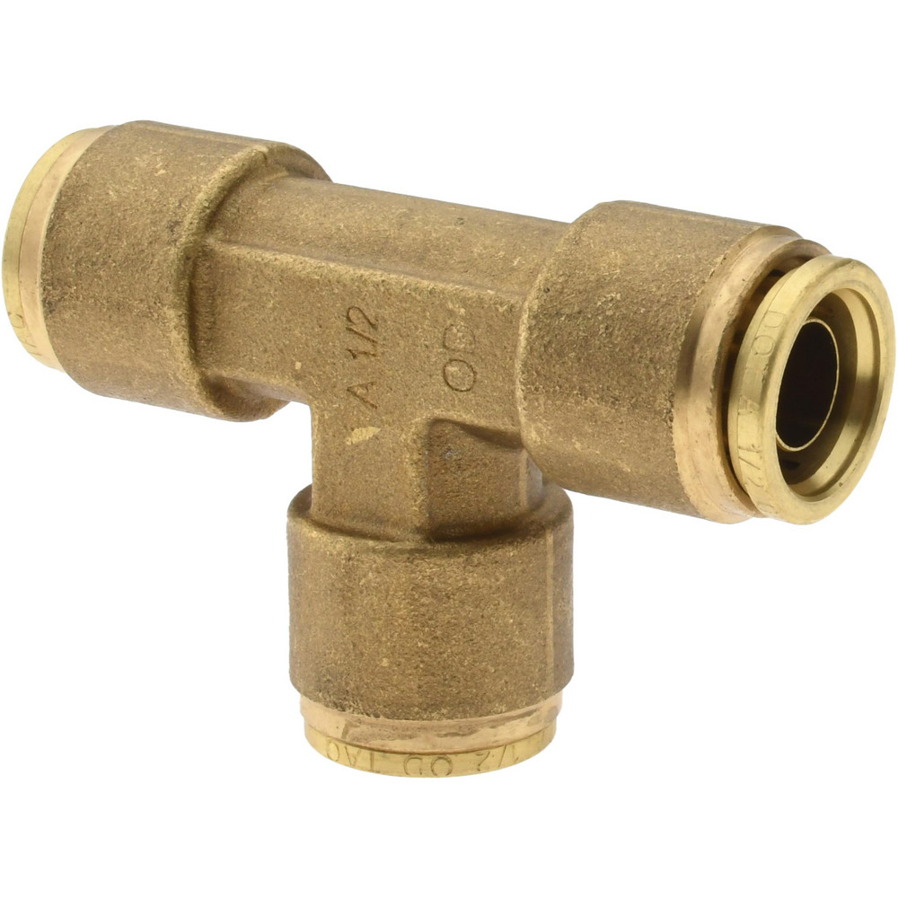 PRO-SOURCE - Push-to-Connect Push-to-Connect Fitting: 90 deg Union Tee, 1/2" OD | MSC Direct