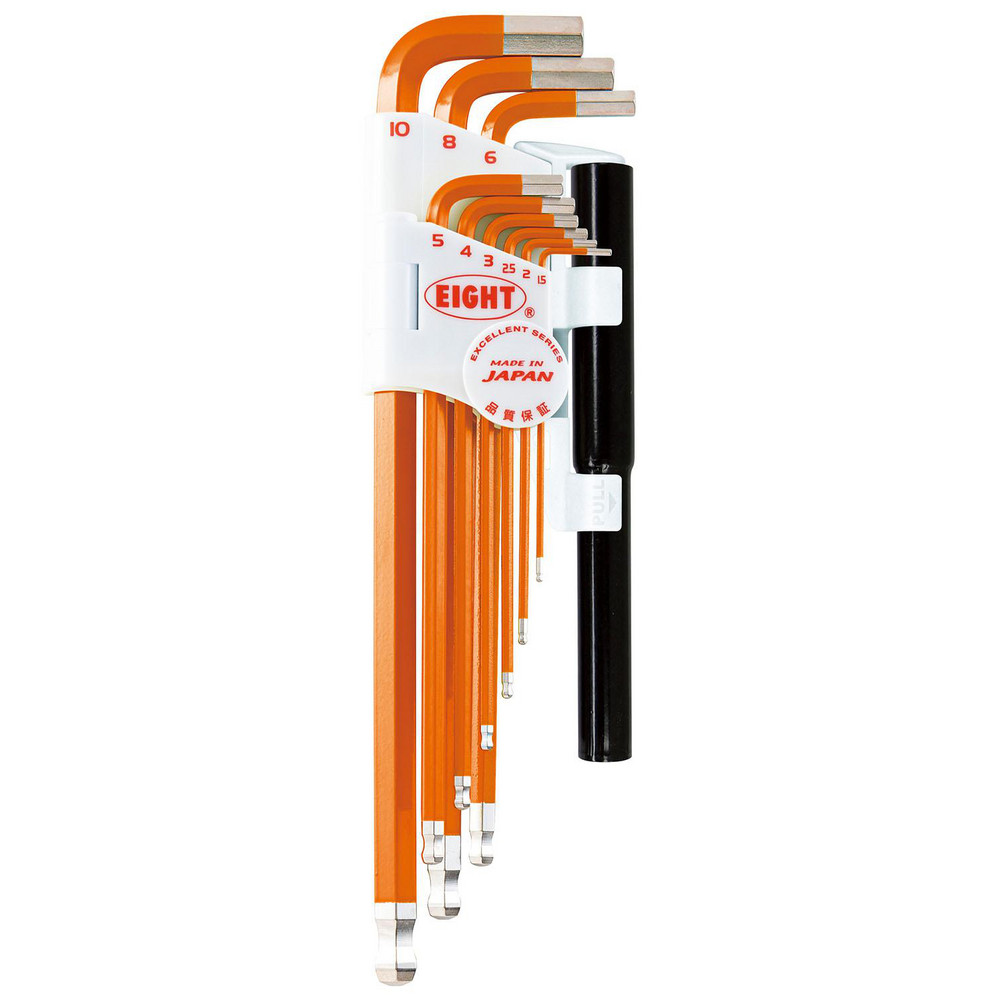 Eight Tool - Hex Key Sets: Ball End: Yes; Handle Type: L-Handle, Color ...